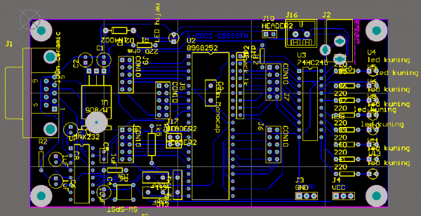 Contoh Layout ATMega Single Layer – Elektrologi