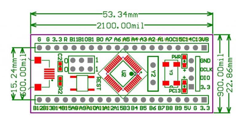 Board ARM STM32F103CBT6 – Elektrologi